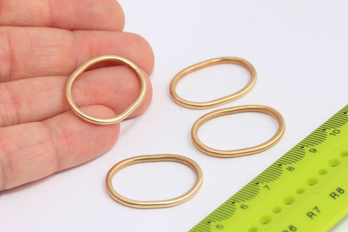 22x29mm Raw Brass Oval Ring, Connector, Closed Rings, Oval Jump Rings ...
