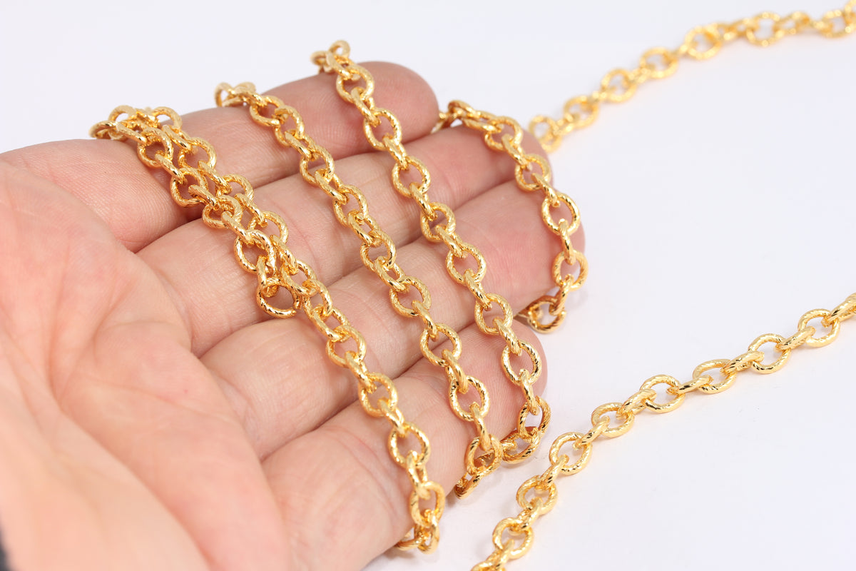 5,4x6,8mm 24k Shiny Gold Chain, Curb Chains, Gold Plated, BXB171-4 ...