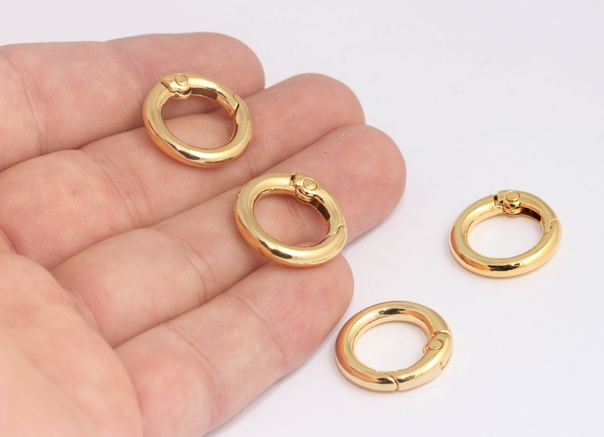20mm 24k Shiny Gold Round Clasps, High Quality Gold Clasps, KDR122 ...