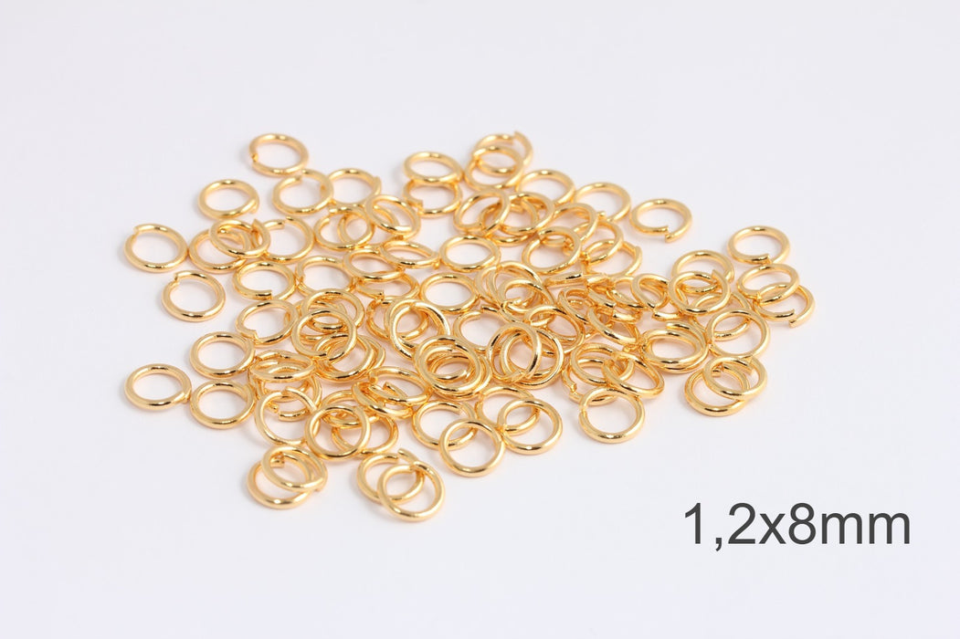 17 Ga 8mm Gold Jump Rings, Tiny Jump Ring Connector, DOM9 — KJewelry ...