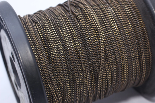 Brass Curb Chains (2x2,4mm) Antiq Brass Curb Chains - Brass Soldered C ...