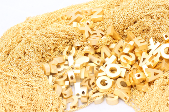 All Letters 8x10mm 24 Matt Gold Letters, Letter Charms, Letter, HRF3 ...