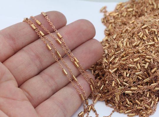 1,8mm Raw Brass Bar Chain, Soldered Chain, Stick chain, Stick BXB15 ...