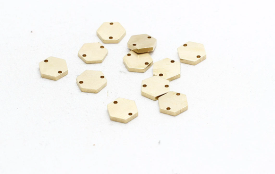 12x12x2,3mm Brass hexagons , Hexagon coins, Metal Blanks, AE45 Jewelry ...