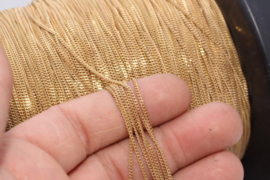 Raw Brass Chain 1,3x1,5mm Tiny Brass Chains, Brass, The20 Jewelry ...